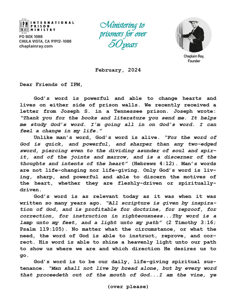 International Prison Ministry | NEWSLETTER